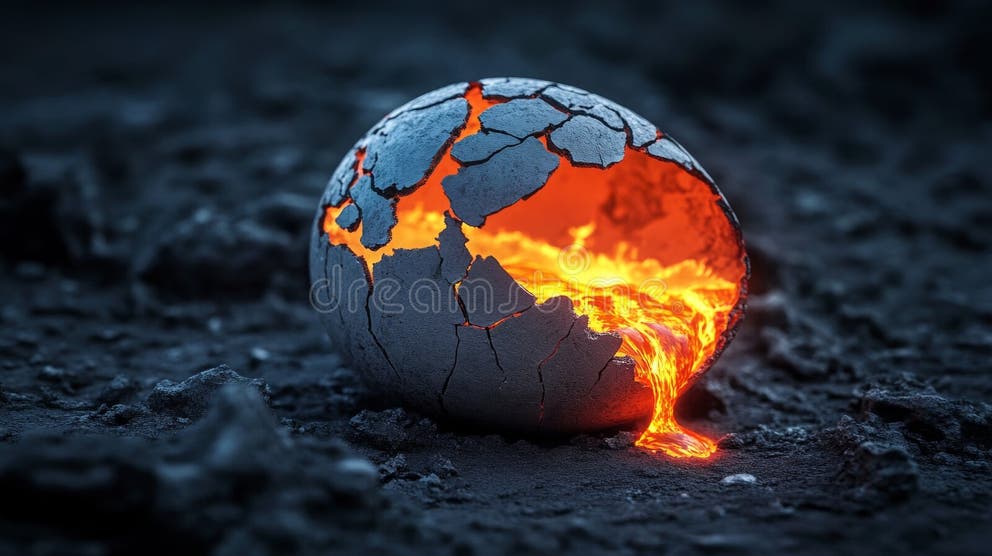 A Brilliant, Melted Ball with a Shadowy Form Excised, Enveloped by a ...