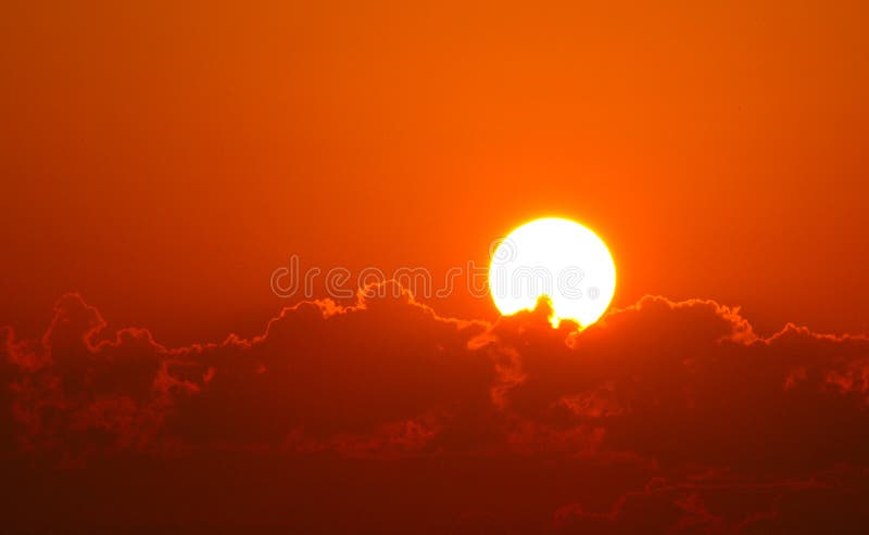 Brilliant Orange Sunrise Over Clouds Stock Image - Image of outdoor ...