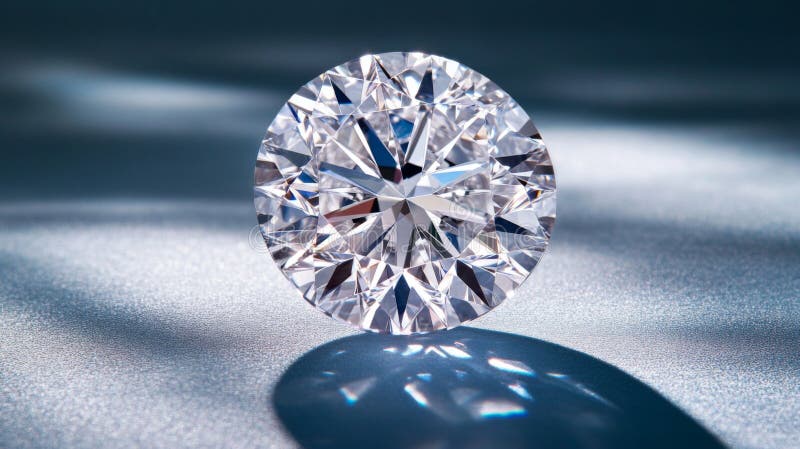 A Brilliant Oval Cut Diamond Gleaming on Blue Stock Illustration ...