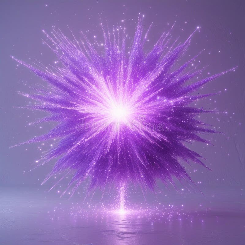 Brilliant Purple Explosion of Light Sparkles in Cosmic Night Sky Stock ...