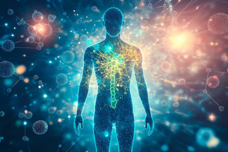 Human Body Illuminated by Vibrant Energy in a Cosmic Environment ...