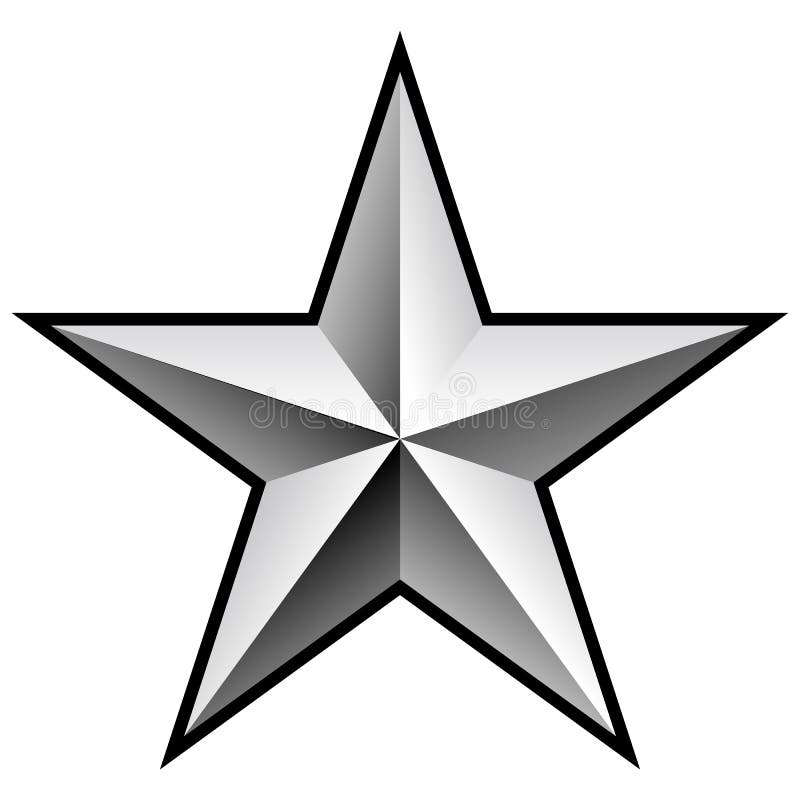 Brilliant Silver Chrome Star Vector Illustration Stock Vector ...