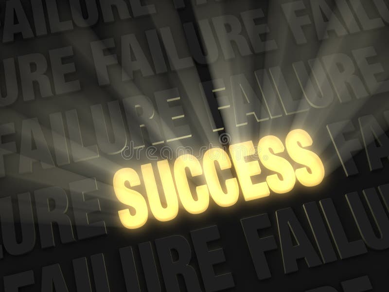 Brilliant Success Erases Failure Stock Illustration - Illustration of ...