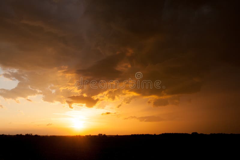 Brilliant Sunset after a Storm Stock Photo - Image of evening, sunset ...