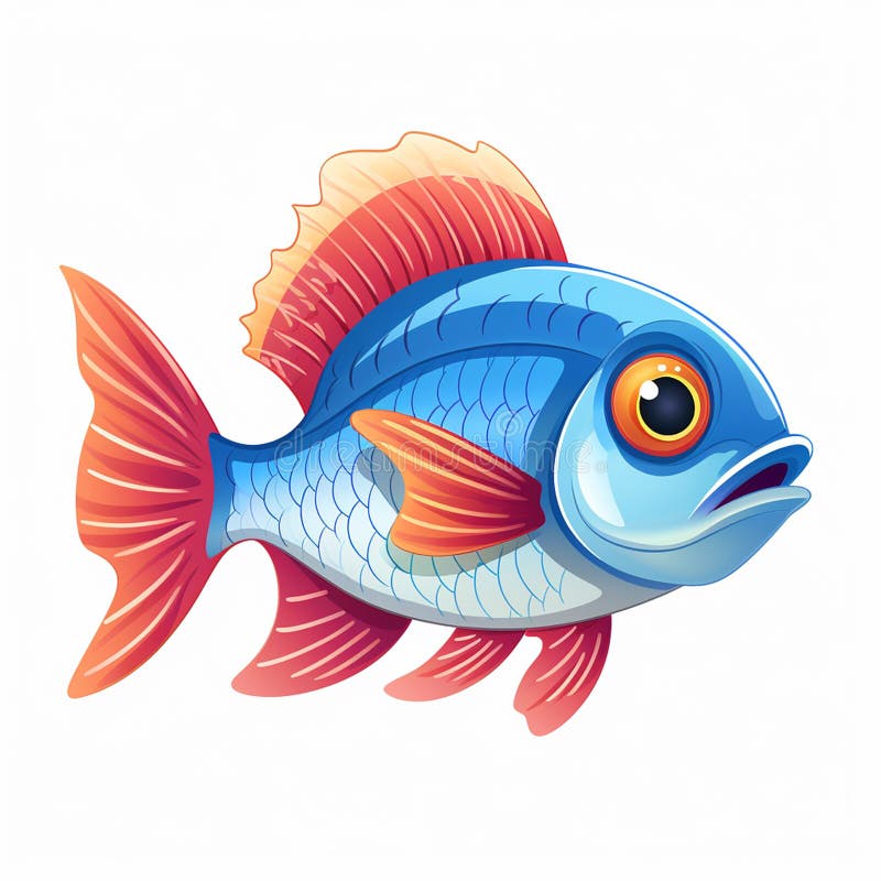 Brilliant Tropical Fish Swimming in Tank Illustration Stock ...