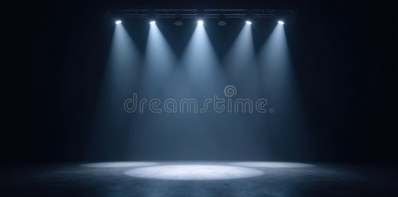 Brilliant White Stage Lights on a Pitch Black Stage , Performance ...