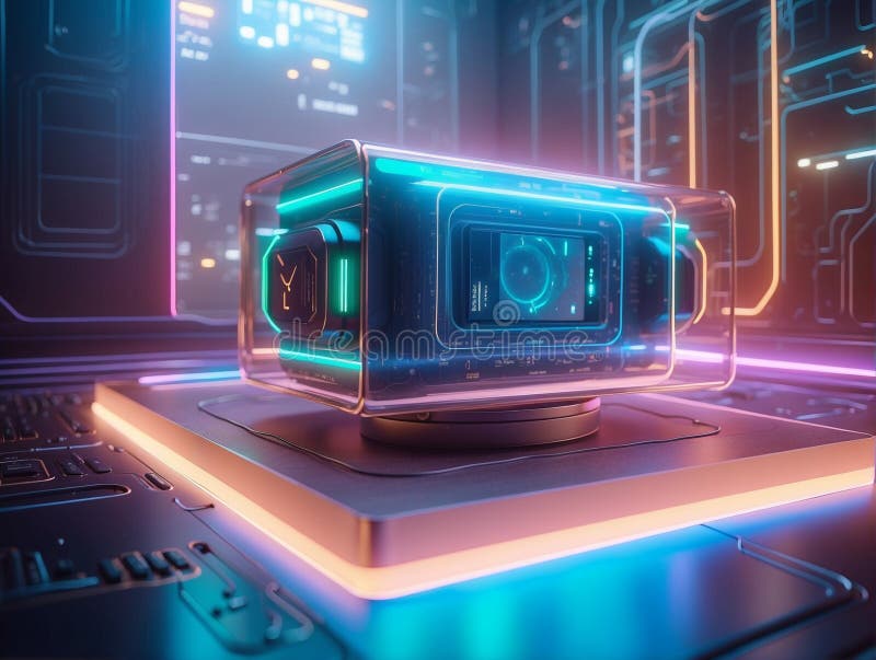 A Brilliantly Shimmering High-tech Device. AI Generated Stock ...