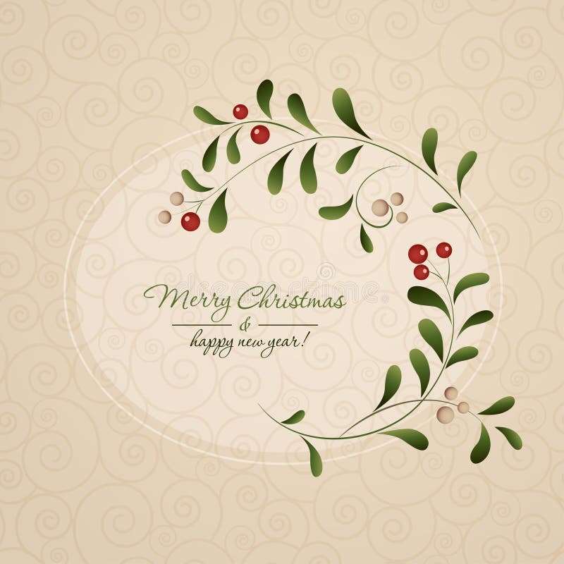 Brin Vert Avec Le Cadre Rouge De Baies Dessus Illustration de Vecteur ...