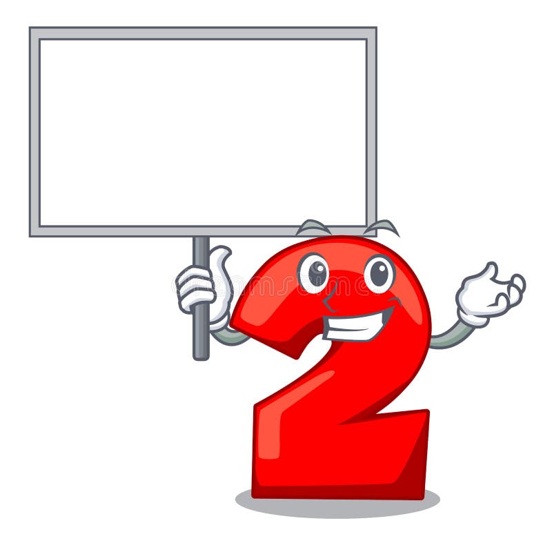 Bring Board Cartoon Paper Number Two on Letter Stock Vector ...