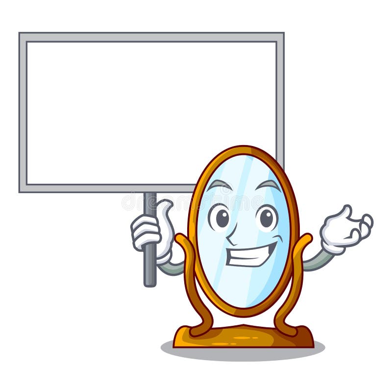 Bring Board Character Big Mirror in Beautiful Frame Stock Vector ...