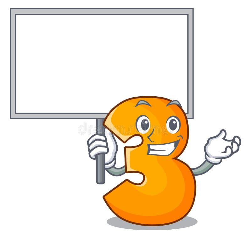 Bring Board Character Paper Cut Number Three Letter Stock Vector ...