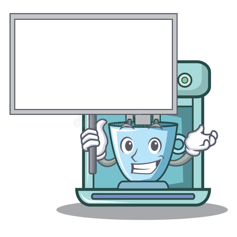 Bring Board Coffee Maker Character Cartoon Stock Vector - Illustration ...