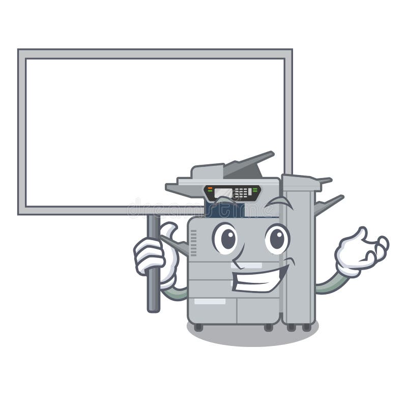 With Board Copier Machine in the Cartoon Shape Stock Vector ...
