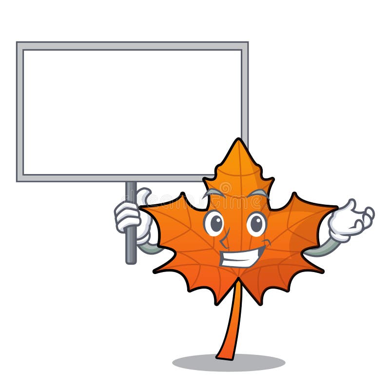 Bring Board Red Maple Leaf Character Cartoon Stock Vector ...