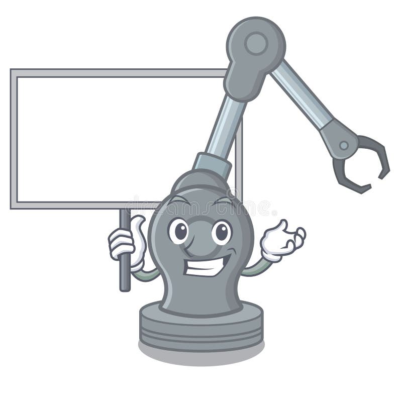 Bring Board Robotic Arm Machine Isolated on Character Stock Vector ...