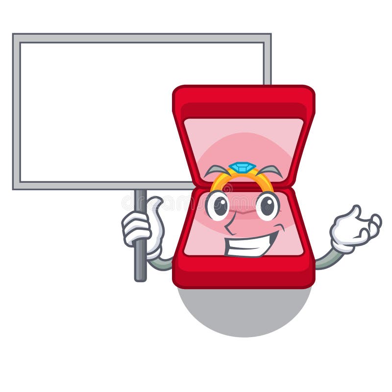 Bring Board Wedding Ring Box in Cartoon Shape Stock Vector ...