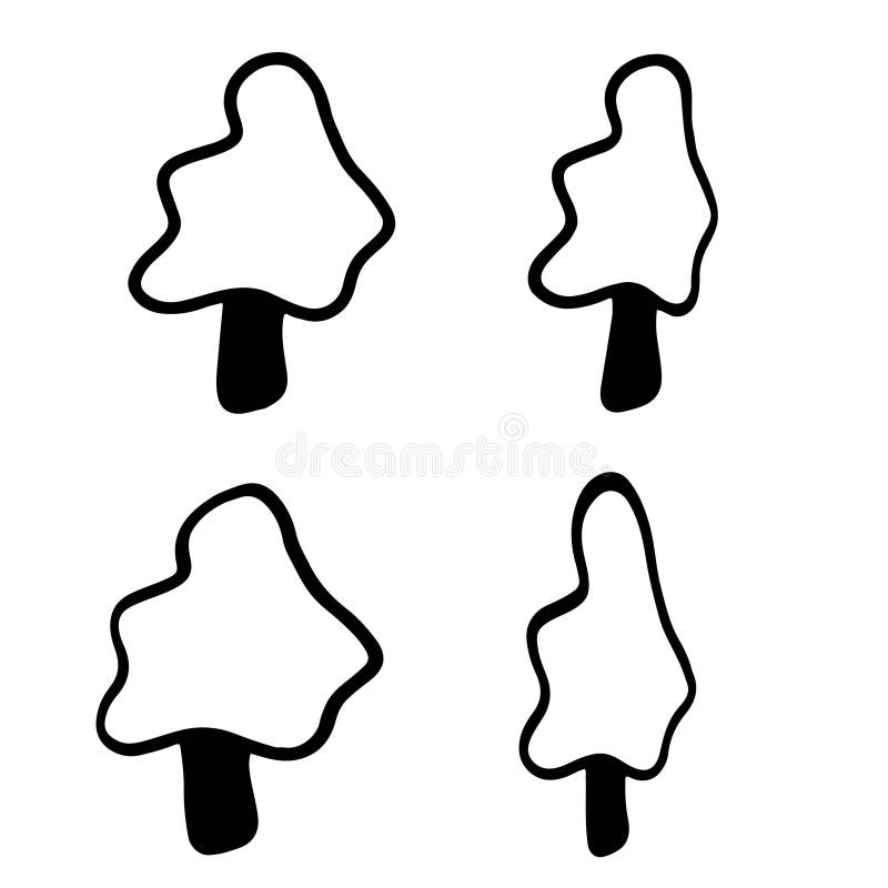 Aesthetic Tree Vector Cute Minimalist Stock Illustration - Illustration ...