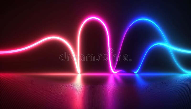 Electric Symphony: a Neon Line Art Background. Generative AI Stock ...