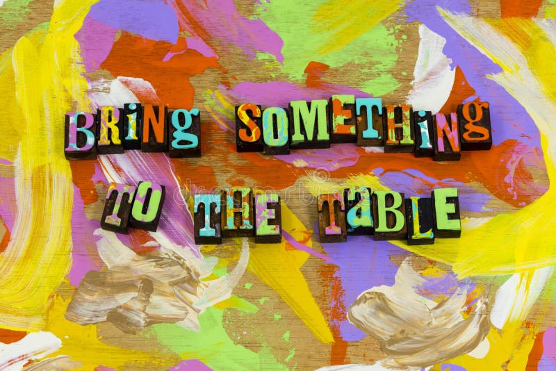 Bring Something Table Teach Experience Help Kindness Knowledge Stock ...