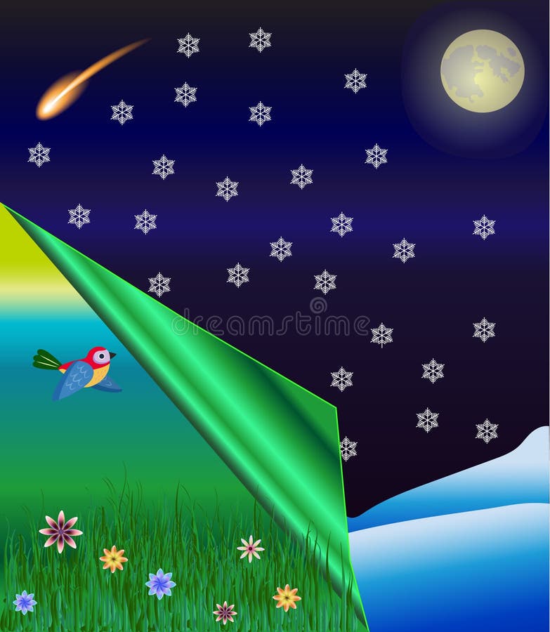 Bring on the Spring, Turning Page, Season Change, Rolled Corner Stock ...