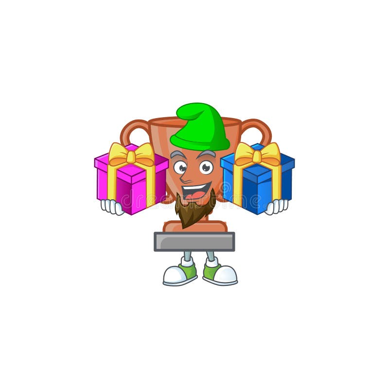Bring Two Gifts Icon Bronze Trophy in the Cartoon Stock Vector ...