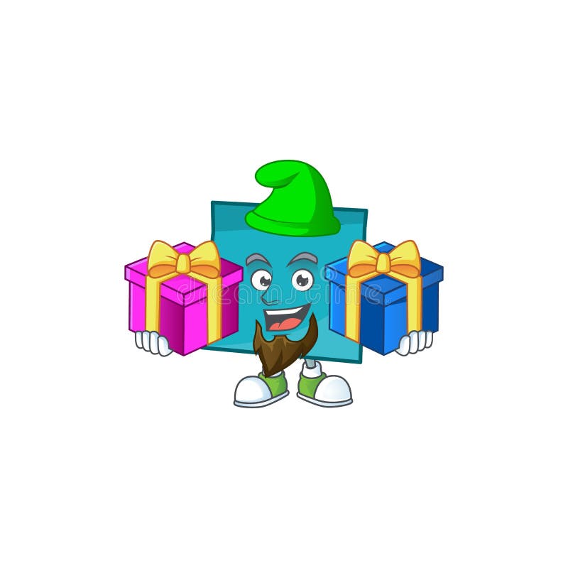 Bring Two Gifts Rectangle Sticker Paper in Cartoon Character Stock ...