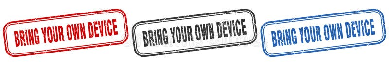 Bring Your Own Device Square Isolated Sign Set. Bring Your Own Device ...