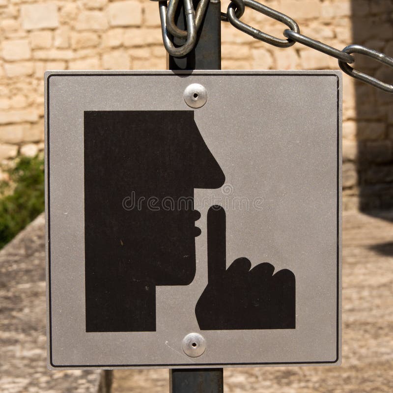 Bringen Sie Bitte Zeichen Zum Schweigen Stockfoto - Bild von graphik ...
