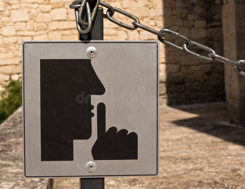 Bringen Sie Bitte Zeichen Zum Schweigen Stockfoto - Bild von eingang ...