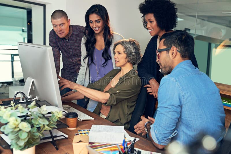 Bringing Some Bright Ideas Forward. a Group of Businesspeople ...