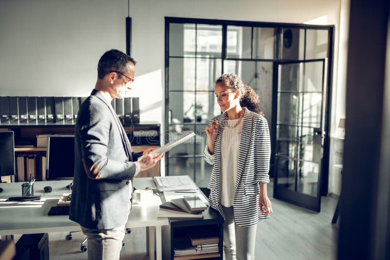 Busy Boss in Office. Check If I Have Time Today. Man Bearded Hipster ...