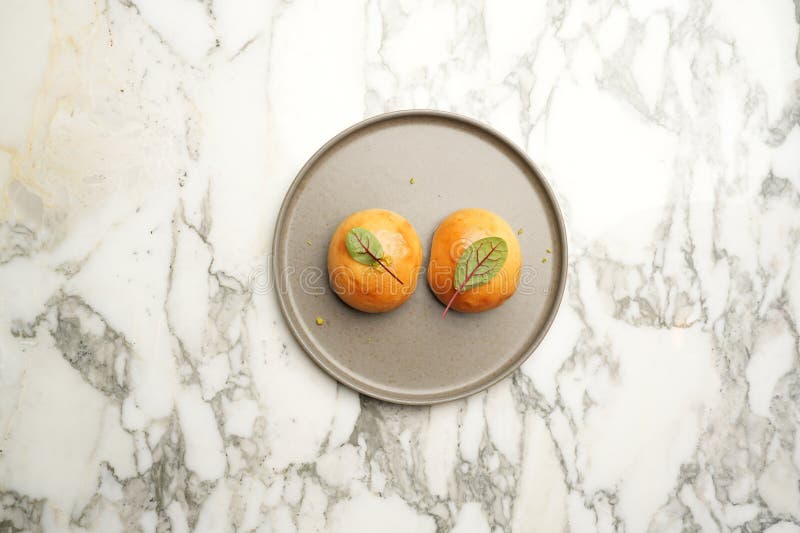 Brioche Buns on a Grey Plate. Fresh Pastry Buns Stock Photo - Image of ...