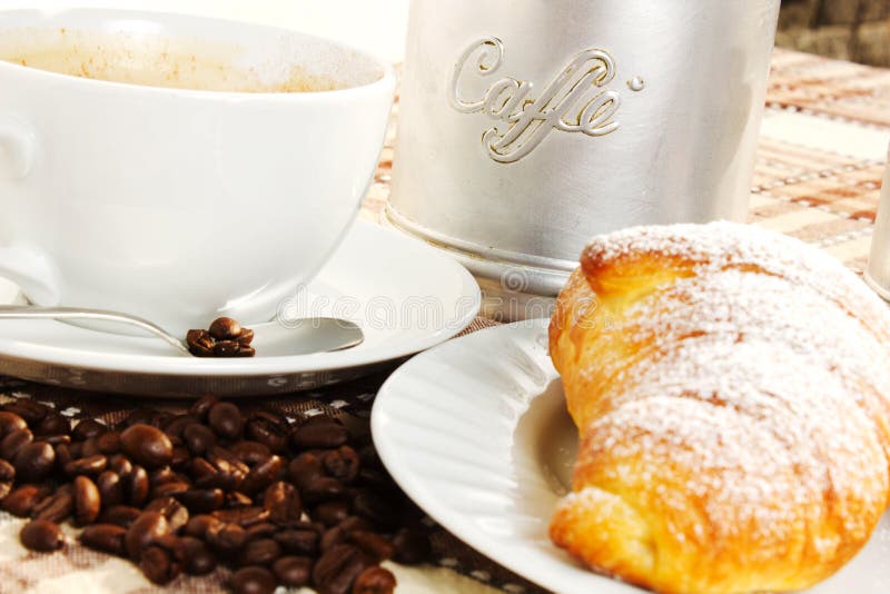 Brioches, Caffee and Cappuccino Stock Photo - Image of beverage, orange ...