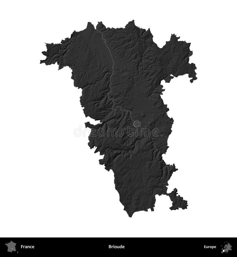 Brioude, France, Isolated on White. Grayscale Stock Illustration ...