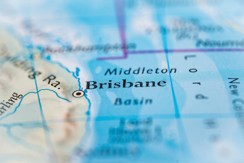 Brisbane, Australia Highlighted on a World Map Stock Photo - Image of ...