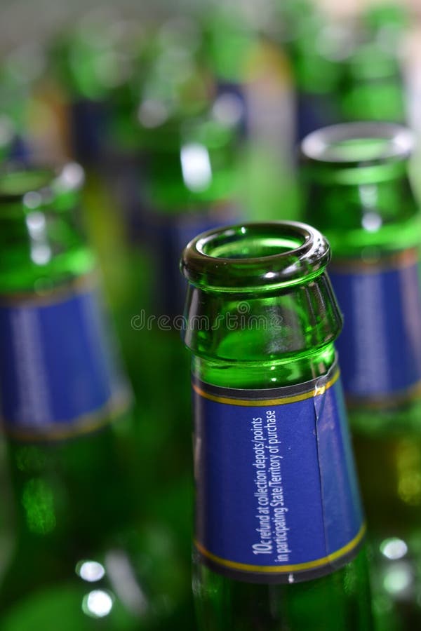 Several Empty Beer Bottles Closeup Editorial Photography - Image of ...