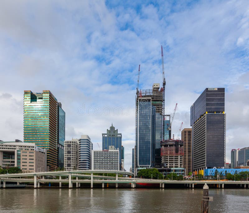 Brisbane CBD Skyscrapers on the River Waterfront. Editorial Photography ...