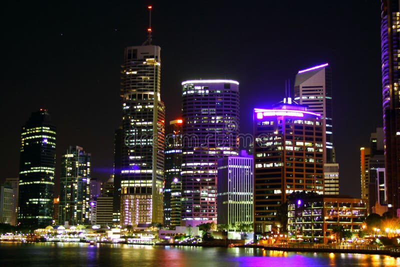 Brisbane city night life editorial stock image. Image of brisbane ...