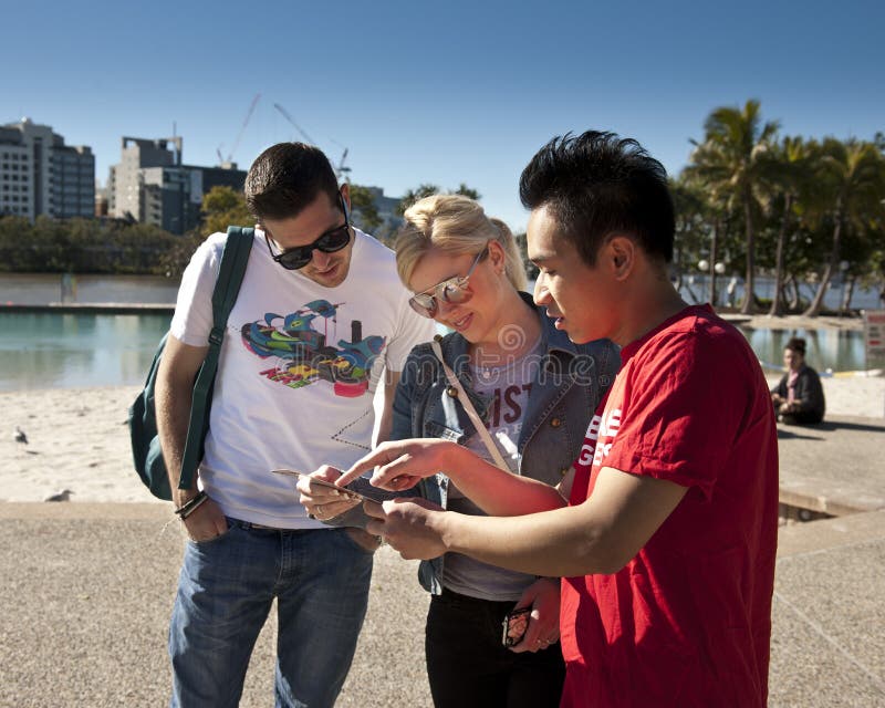 Brisbane Greeter Helps Tourist Editorial Stock Photo - Image of looking ...
