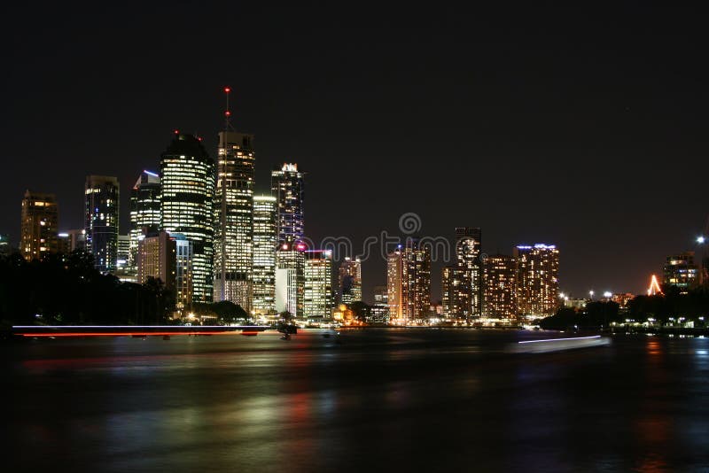 Brisbane by Night stock image. Image of lights, light - 13503735