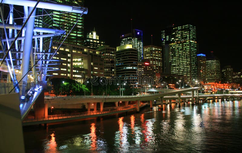 Brisbane by night stock image. Image of skyscrapers, city - 2044223