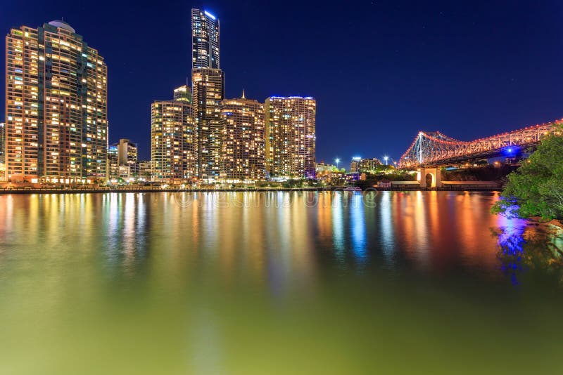 Brisbane at night stock image. Image of cityscape, story - 25823323