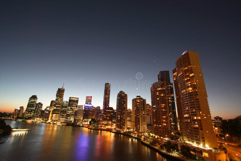 Brisbane by night stock photo. Image of bright, aussie - 8160202