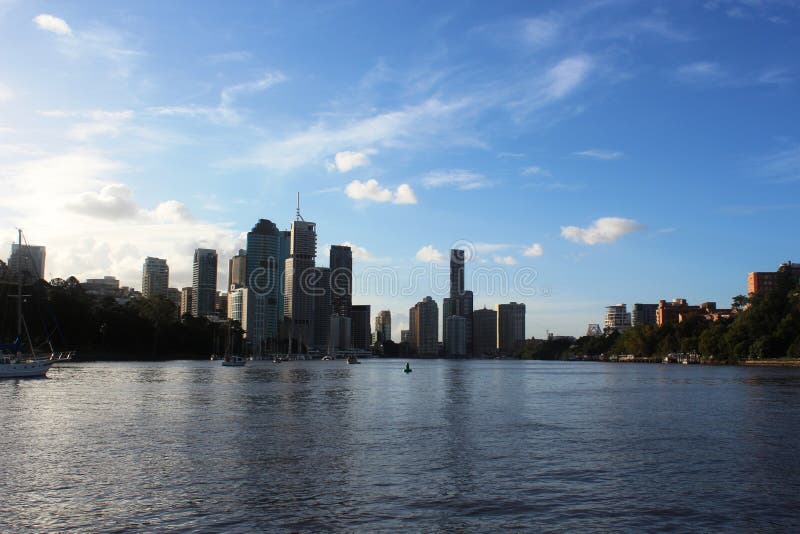 Brisbane River and City Scape Stock Image - Image of water, brisbane ...