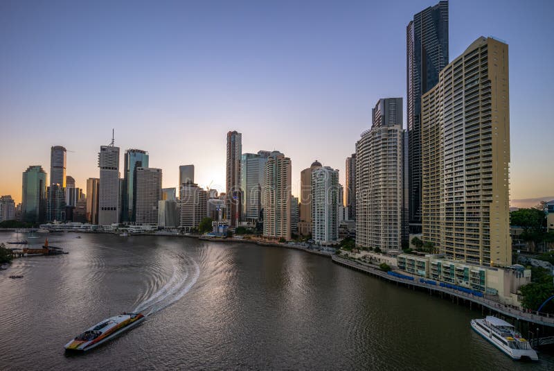 Brisbane Skyline, Capital of Queensland, Australia Stock Image - Image ...