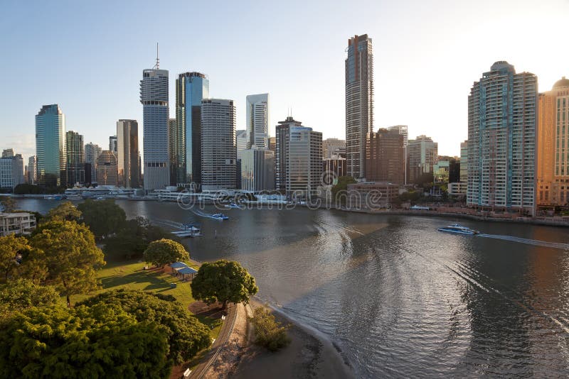 Brisbane skyline stock image. Image of city, skyscraper - 92244959