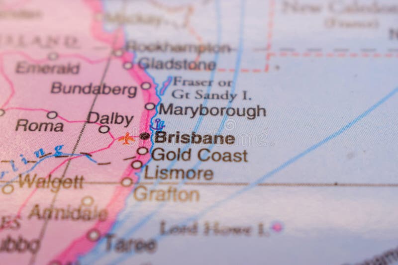 Brisbane on the World Map-Geo Political Map Stock Photo - Image of ...