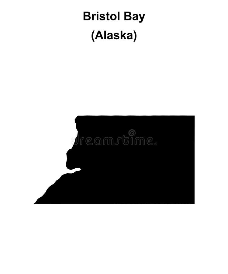 Bristol Bay outline map stock vector. Illustration of counties - 357878869
