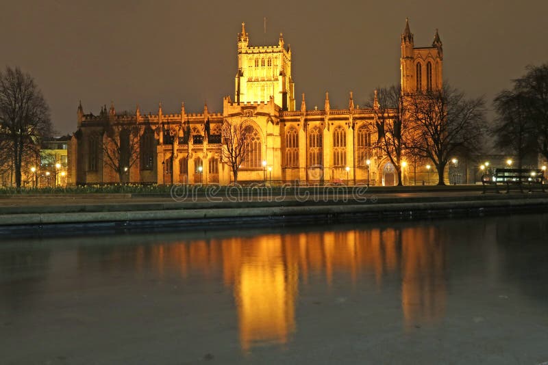 Bristol cathedral at night stock image. Image of night - 135080567