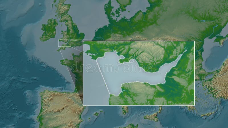 Bristol Channel. Bilevel Map. Patterson Cylindrical. Close-up Stock ...